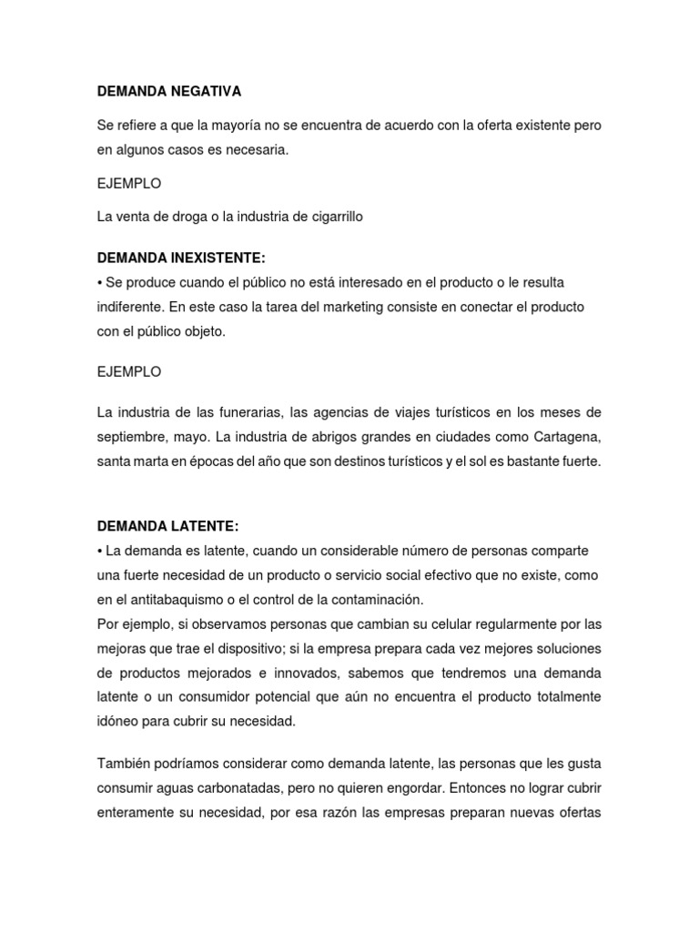 Tipos de Demanda | PDF | Demanda | Marketing