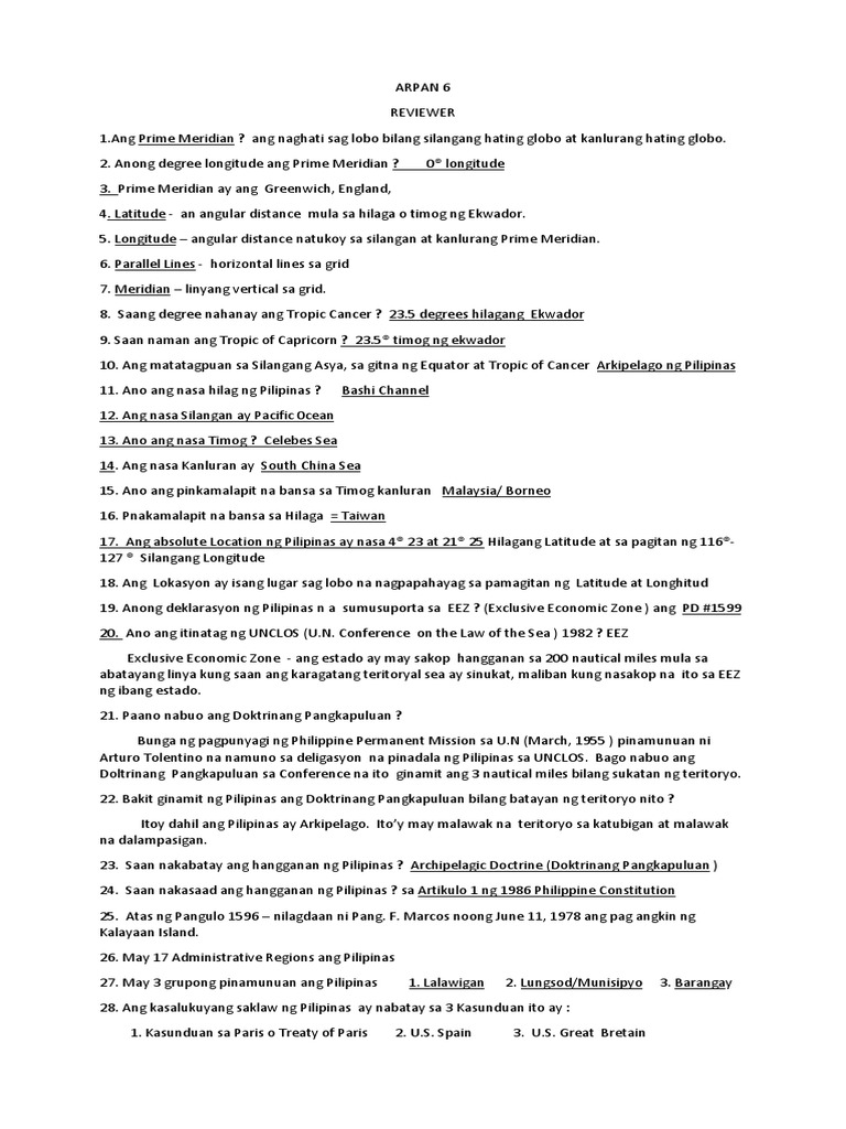 ARPAN 6 Reviewer | PDF