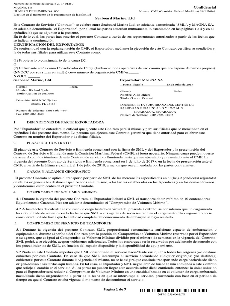 Seaboard Marine LTD | PDF | Guía de carga | Gobierno