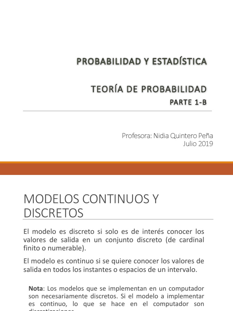 Modelos Continuos | PDF | Variable aleatoria | Distribución de probabilidad