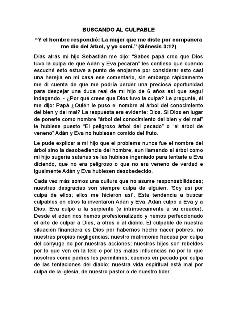 Buscando Al Culpable | PDF | Adán y Eva | Creencia religiosa y doctrina
