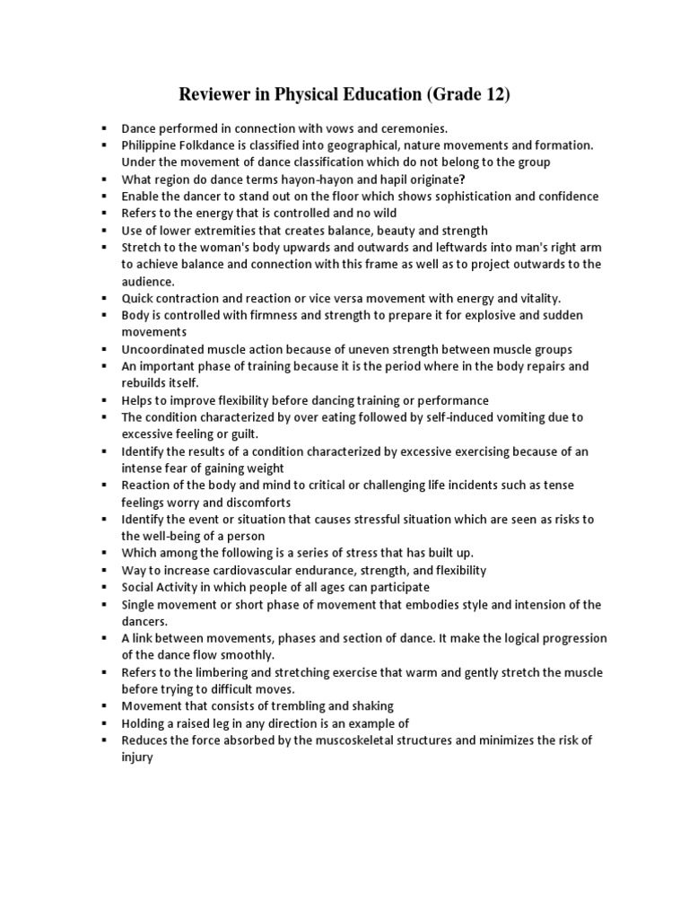 Reviewer in Physical Education | PDF