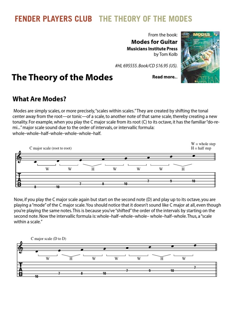Understanding Modes: A Guide to Deriving Scales from Parent Scales and ...