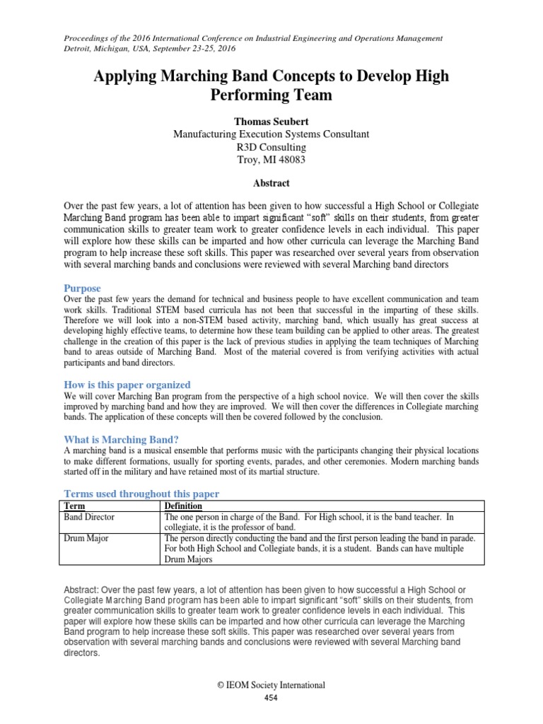 Marching Band Programs | PDF | Mentorship | Leadership