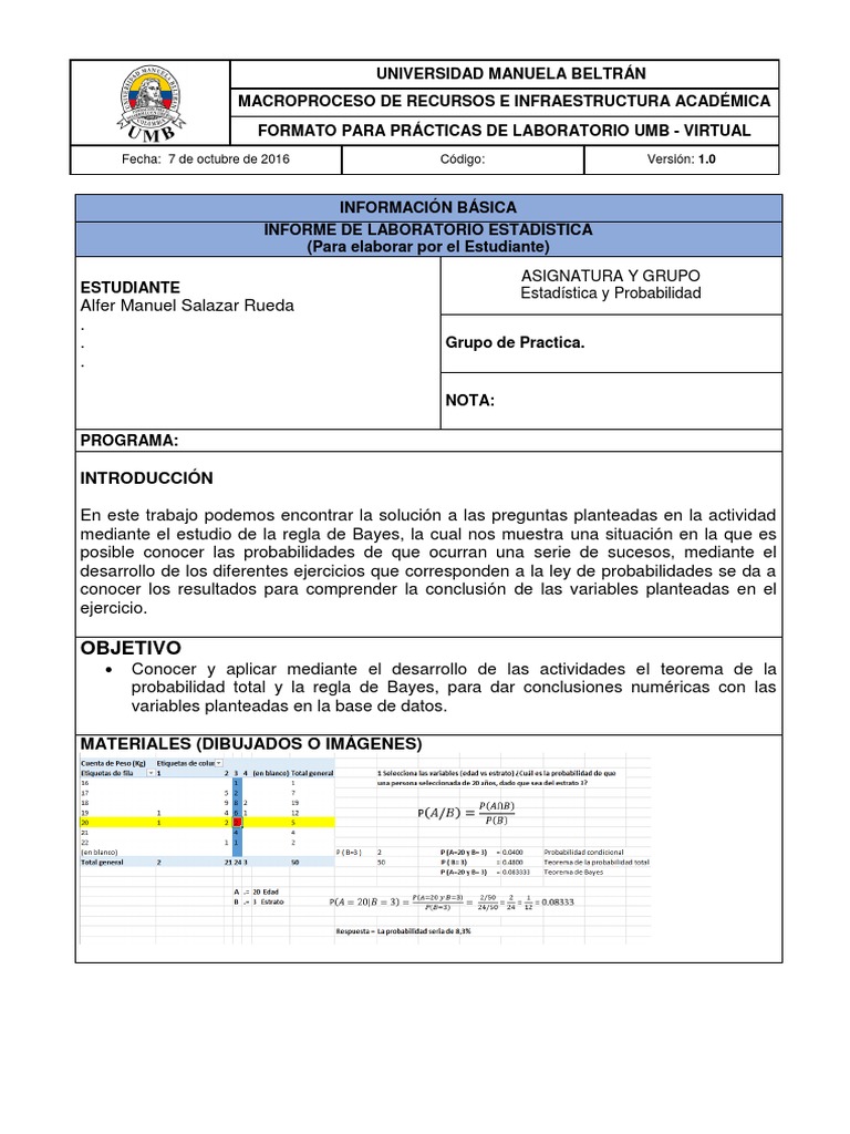 Formato Para La Presentación Del Informe De Laboratorio 1 2 3 4 1