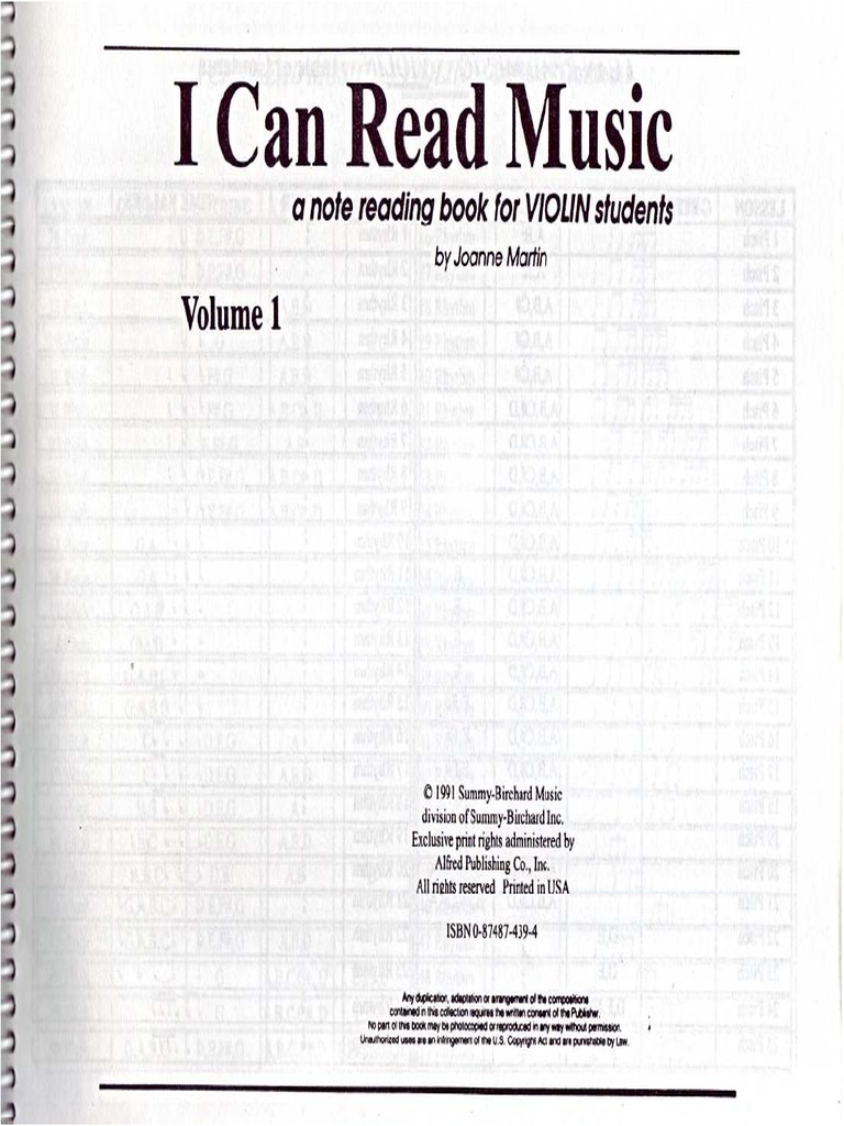I Can Read Music. Violin | PDF