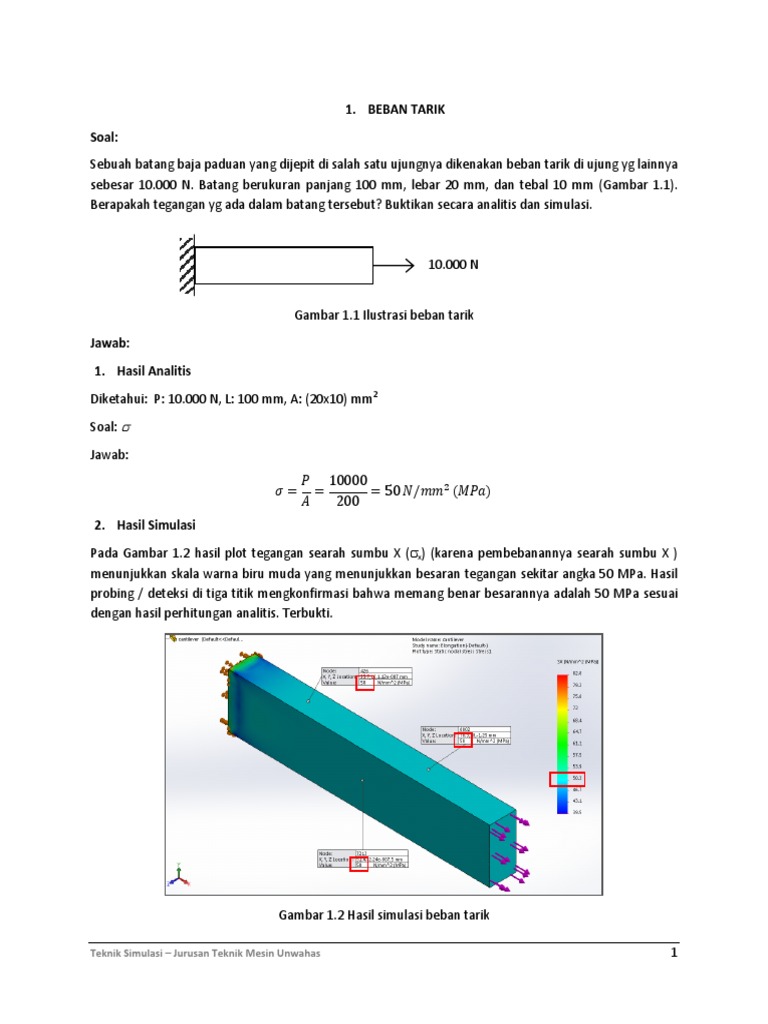 Contoh Soal 1. Beban Tarik, Beban Tekuk, Torsi-2019 PDF | PDF