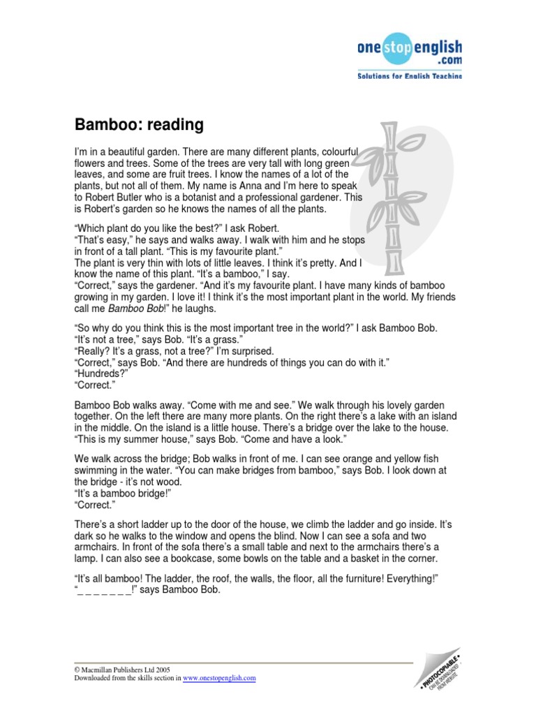 Bamboo Bob's Garden Adventure | PDF | Home & Garden