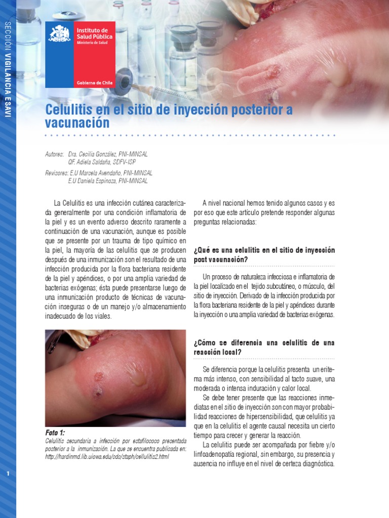 Celulitis Post Inmunizacion | PDF | Inyección (medicina) | Las bacterias