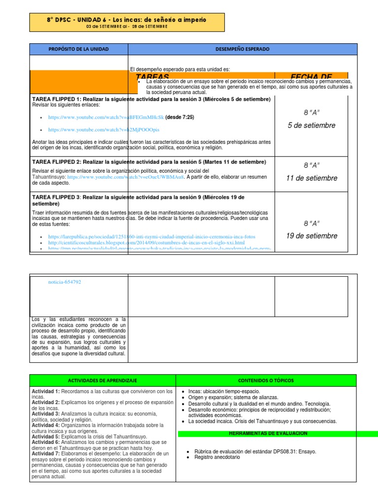 Temario DPSC 8vo U6 - 4 - 15240383 | PDF | Imperio Inca | Sociedad