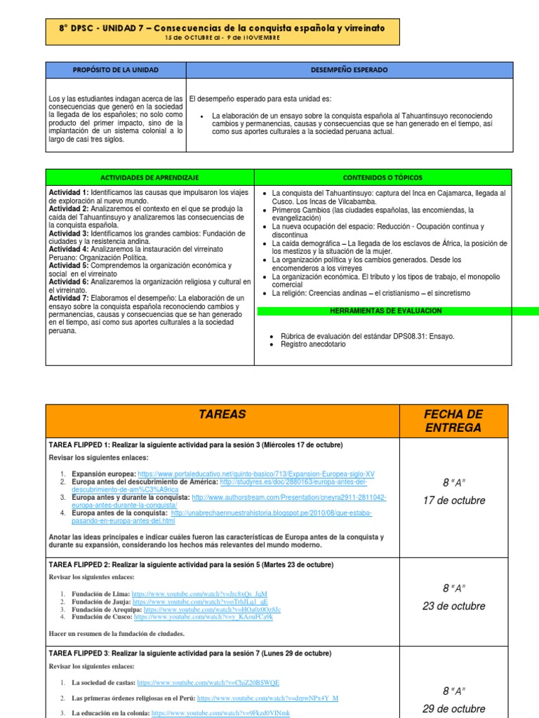 Temario DPSC 8vo U7 - 4 - 165833773 | PDF | Imperio Inca | Imperio español