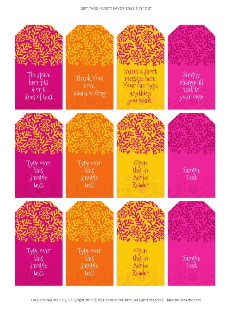 Indian Gift Tags | PDF