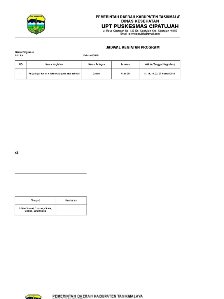 Rekapan RPK Bulanan Kegiatan Ukm 2019 Edit | PDF
