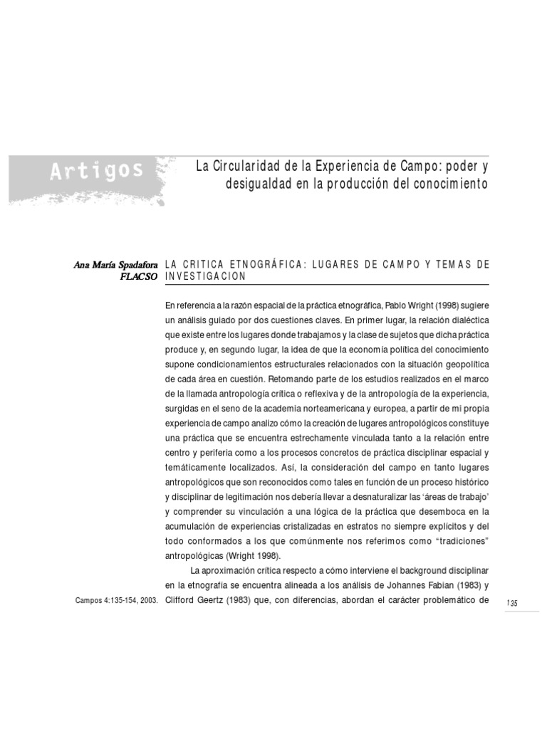 Ana Maria Spadafora | PDF | Antropología | Etnografía