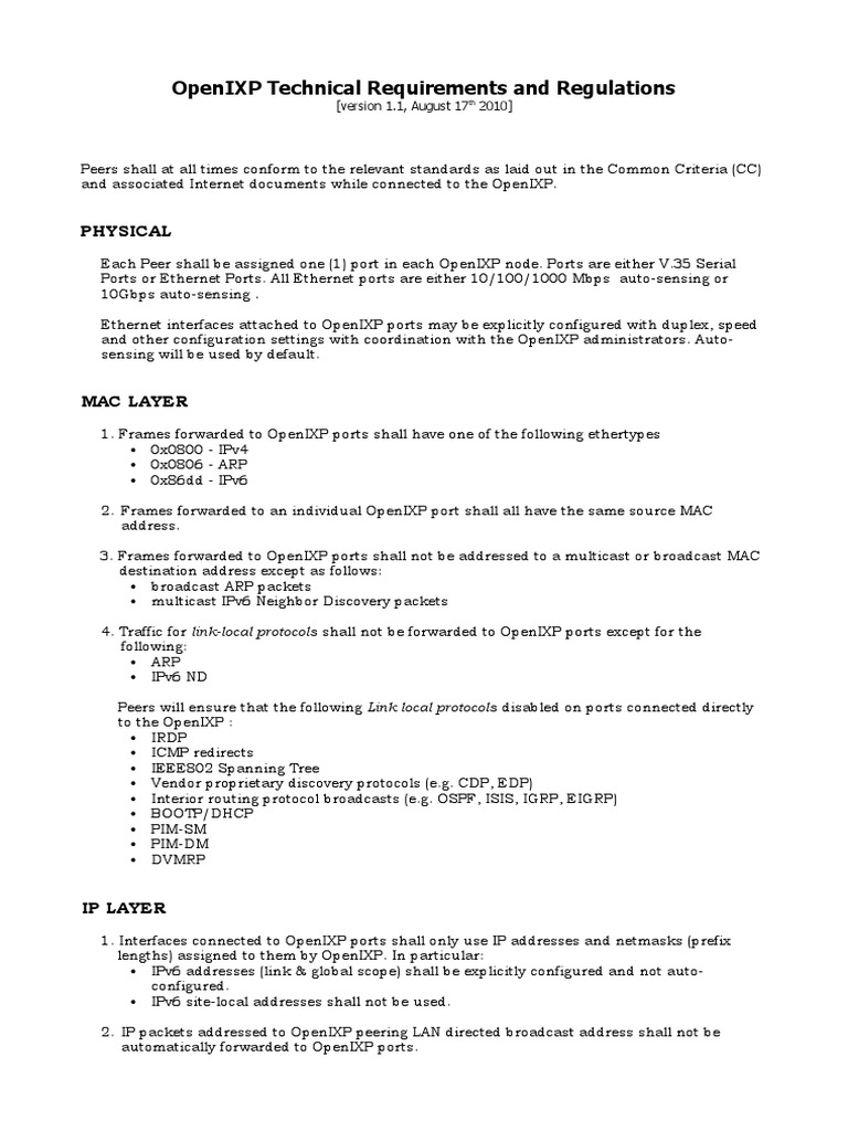 Openixp Tech Detail | Download Free PDF | Ip Address | I Pv6