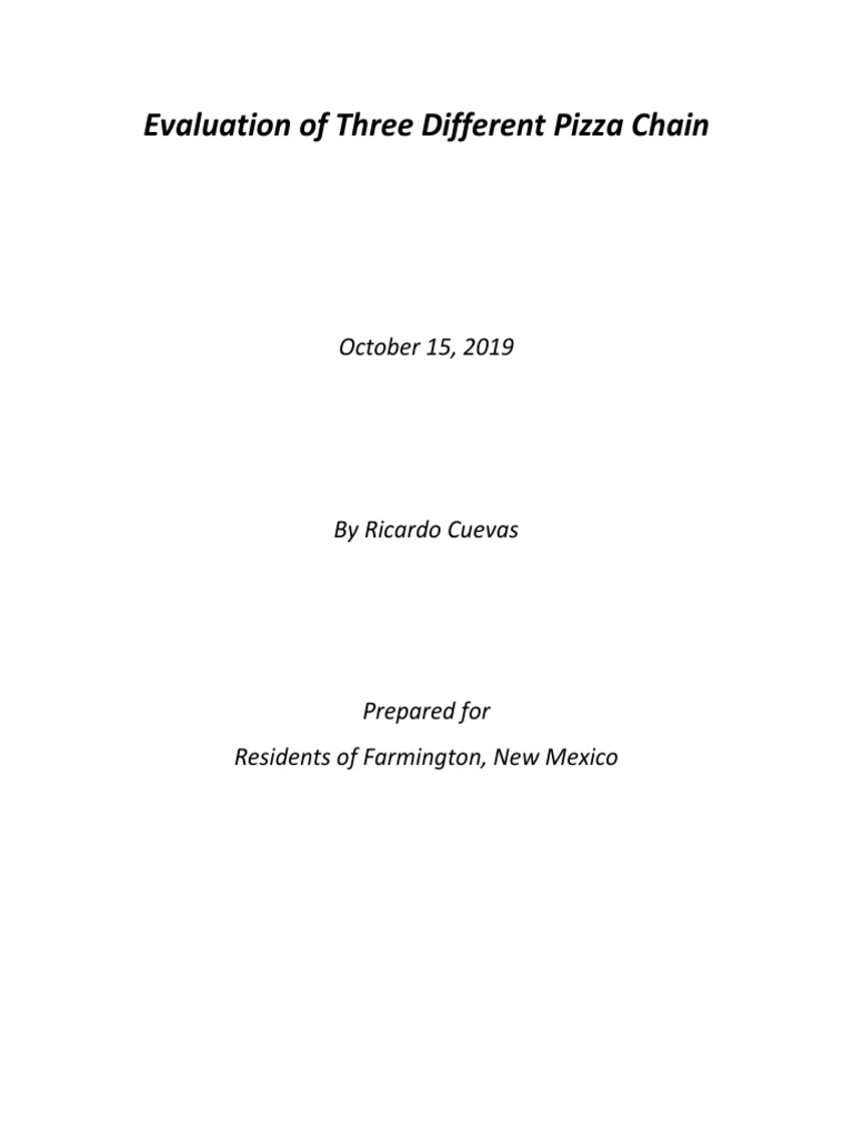 Pizza Evaluation | Download Free PDF | Domino's Pizza | Pizza