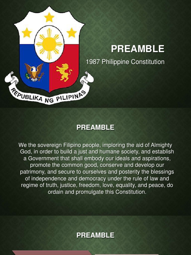 Preamble: 1987 Philippine Constitution | PDF | Rule Of Law | Common Good