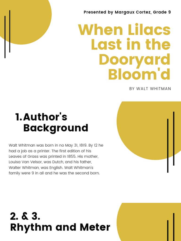 When Lilacs Last in The Dooryard Bloom'd | PDF | Classics