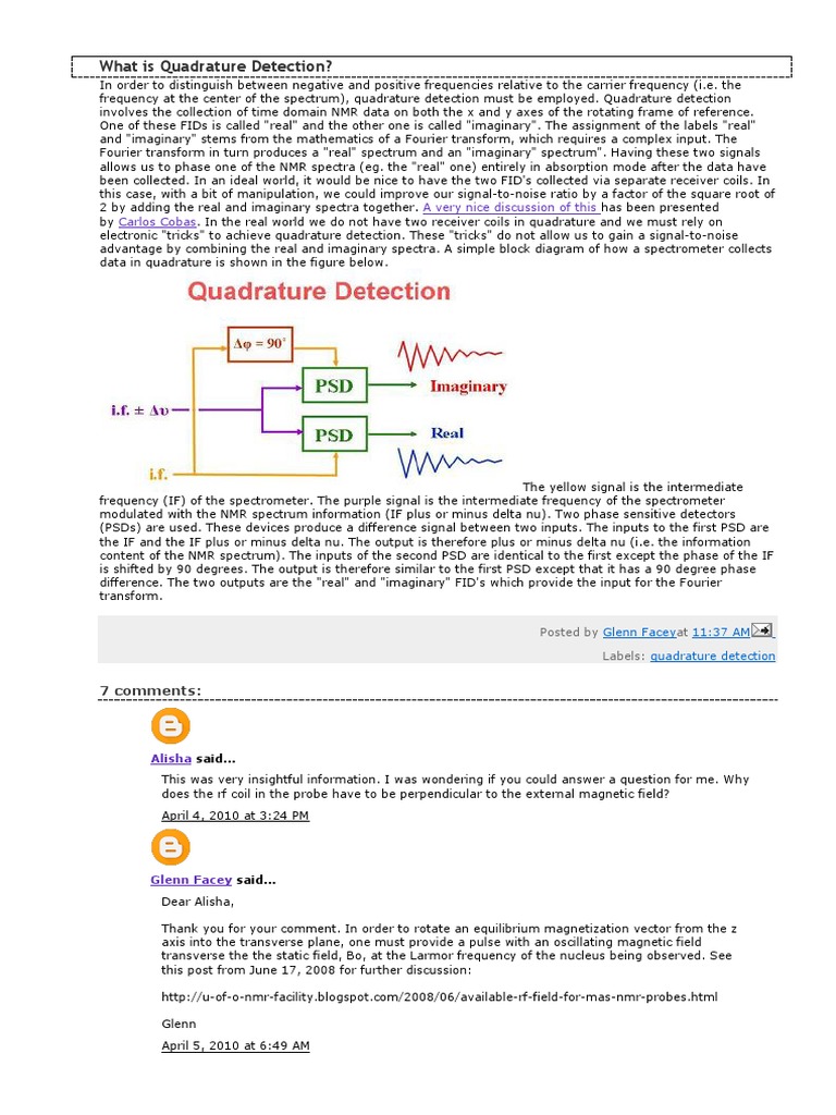 What Is Quadrature Detection | PDF | Nuclear Magnetic Resonance ...