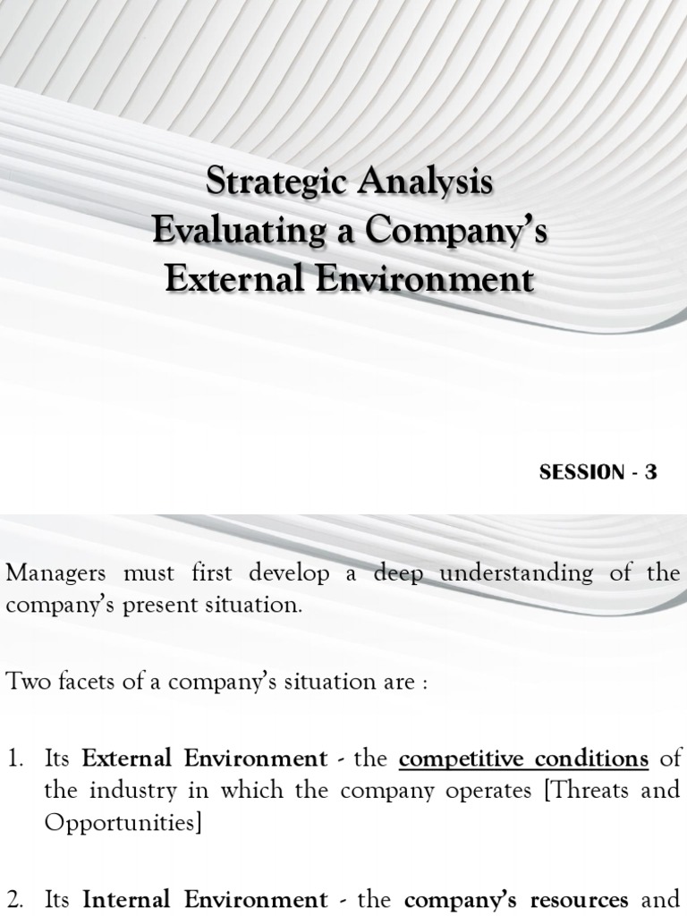 Strategic Analysis Evaluating A Company's External Environment | PDF ...