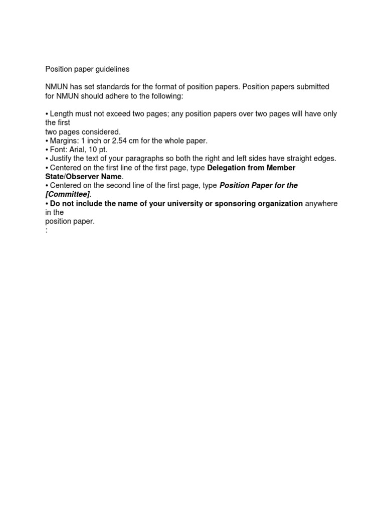 Position Paper Guidelines | PDF