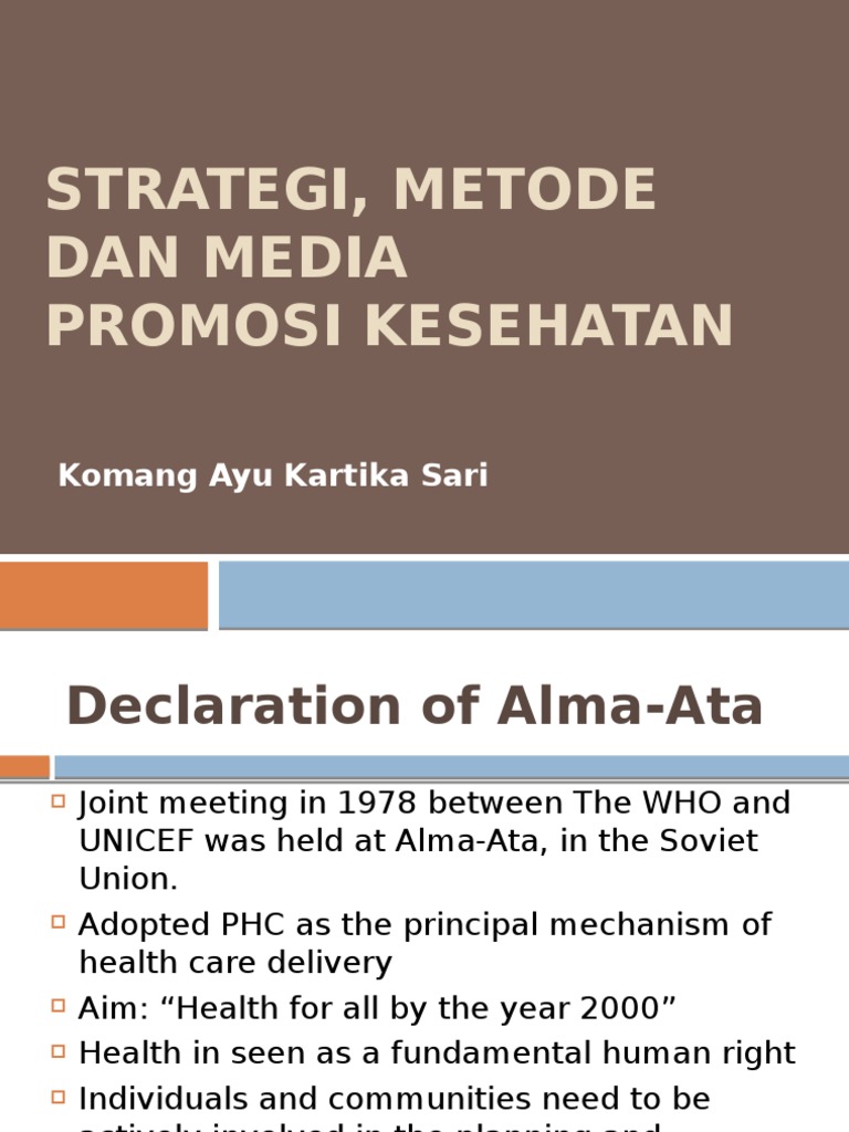 Strategi Dan Metode Promkes | PDF | Health Promotion | Health Economics