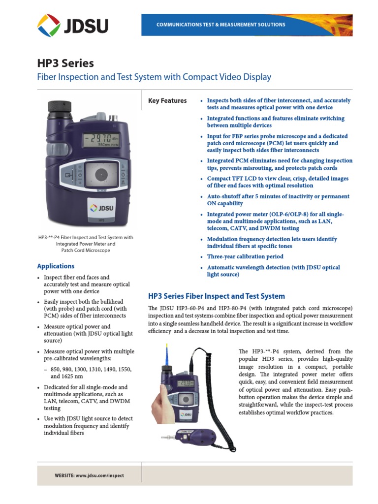 JDSU hp3-60-p4 | PDF | Optical Fiber | Microscope