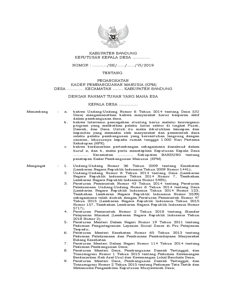 Contoh SK KPM | PDF