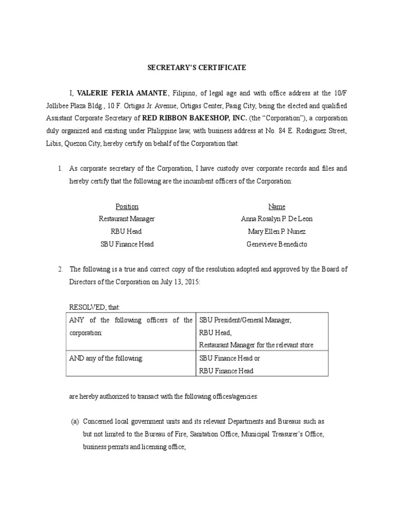 RRBI (Auth Rep - Store Opening Red Ribbon Dr. A Sucat) 09032019. ...