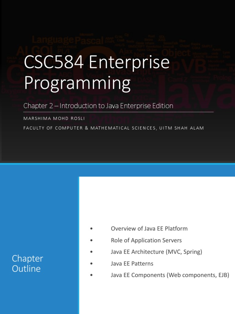 CSC584 Enterprise Programming Chapter 2 | PDF | Enterprise Java Beans | Java Servlet