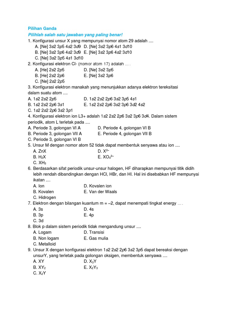Soal Remed Pilihan Ganda | PDF