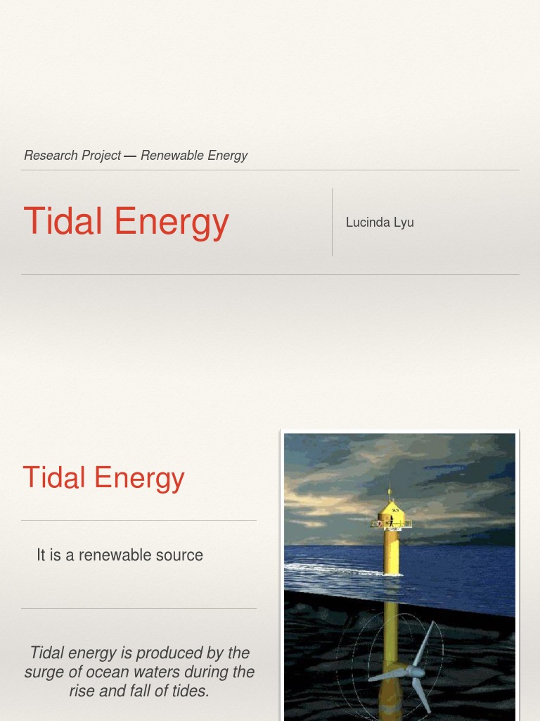Tidal Energy: Research Project - Renewable Energy | PDF ...