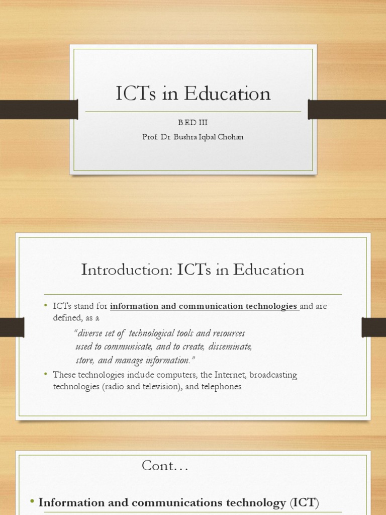 Information Communication Technology In Education Ppt