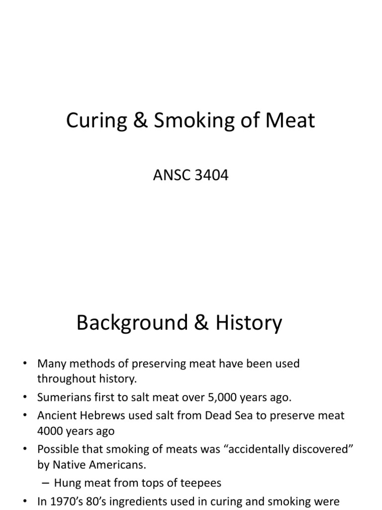 Curing and Smoking Techniques for Meat | PDF | Curing (Food ...
