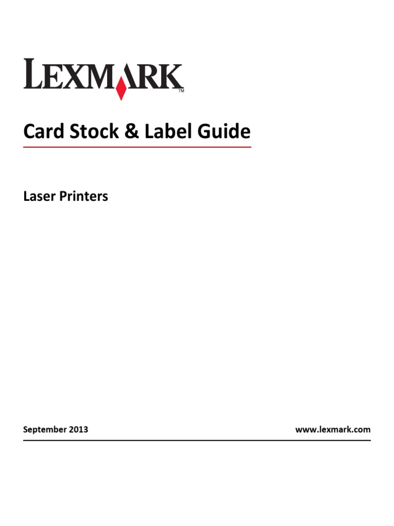 Card Stock and Label Guide en | PDF | Printer (Computing) | Paper