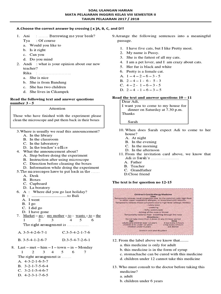 Daily English Test Questions for Junior High School Students | PDF | Nature