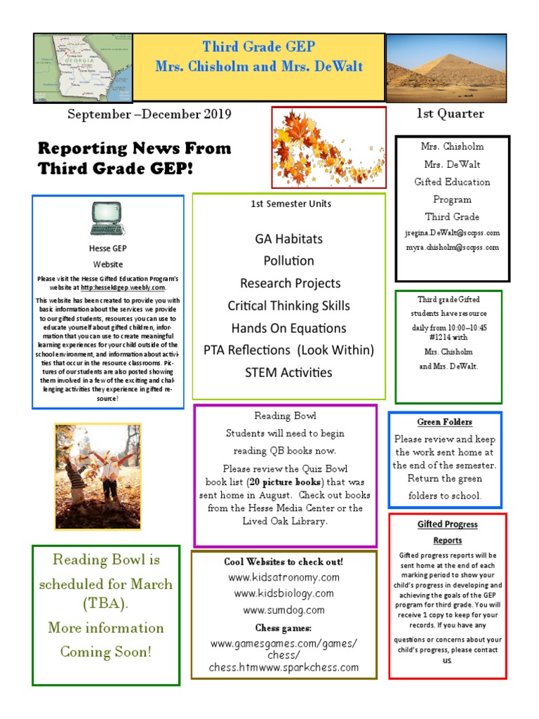 Third Grade Gifted Education Program Overview | PDF | Gifted Education ...