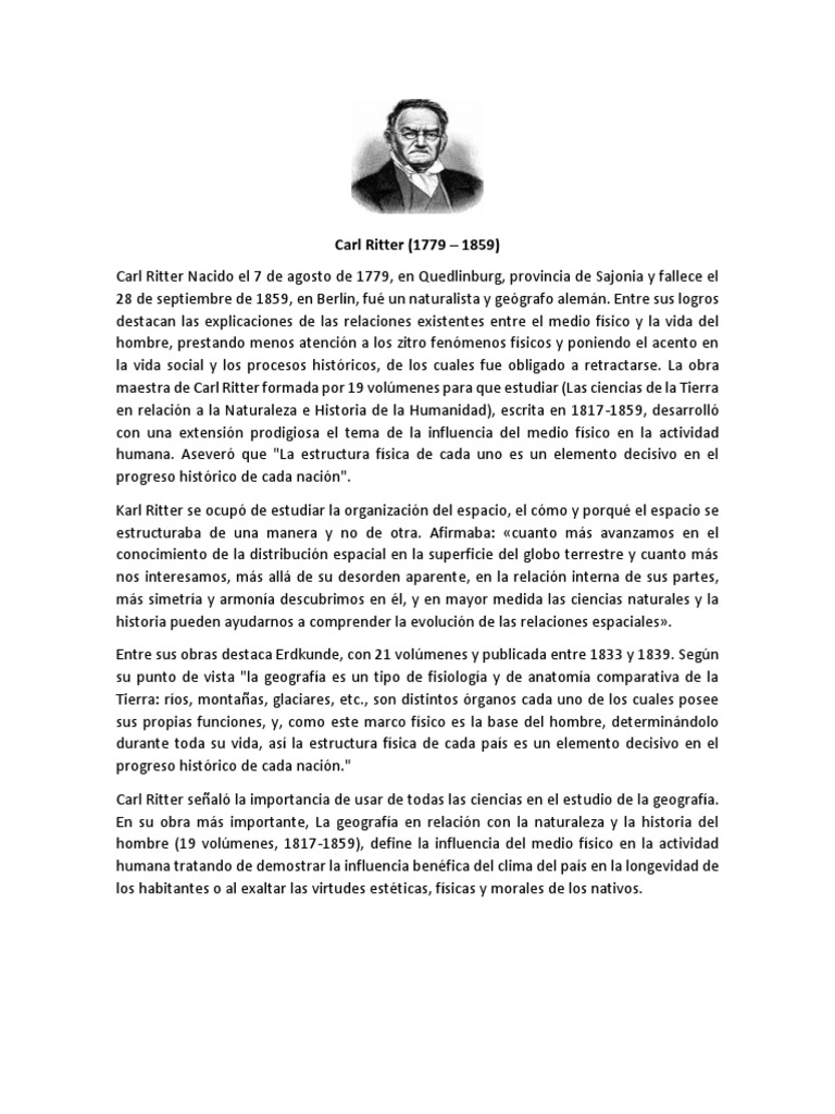Carl Ritter Geografo Edad Moderna | PDF