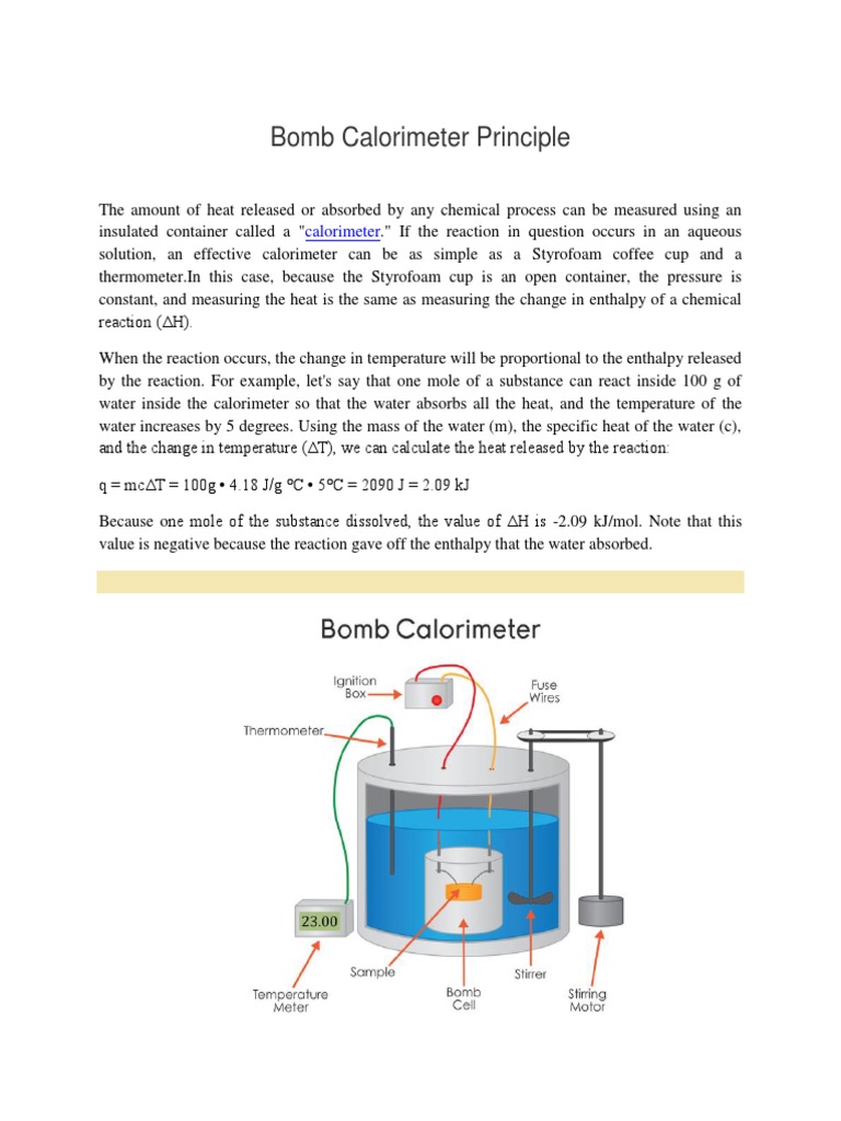 Simple Bomb Calorimeter