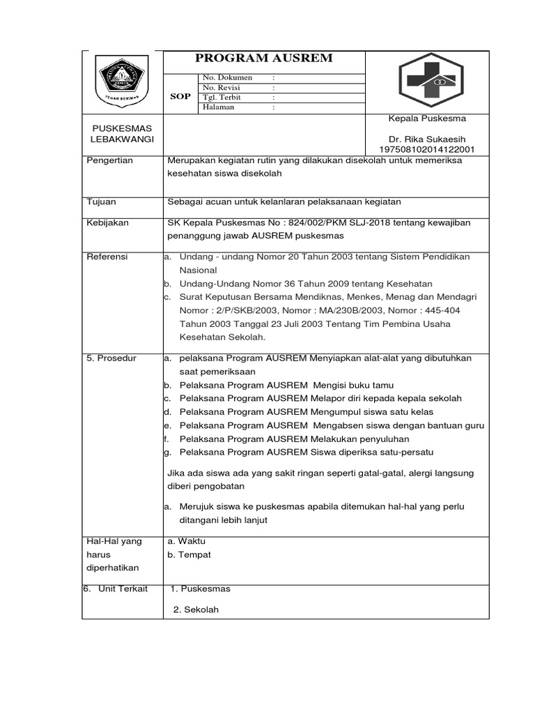 Sop Program Uks | PDF