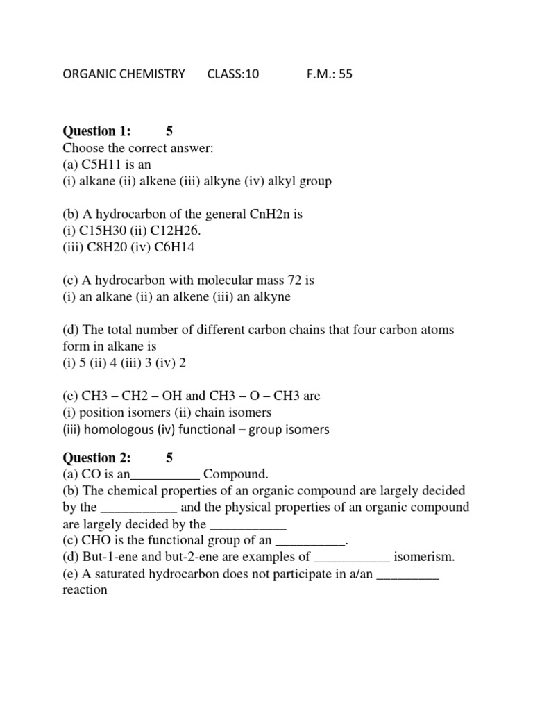 Organic Chem 10 | PDF | Alkane | Functional Group