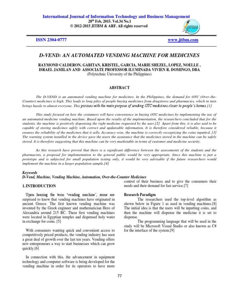 Automated Dispensing Machine | PDF | Vending Machine | Pharmacy