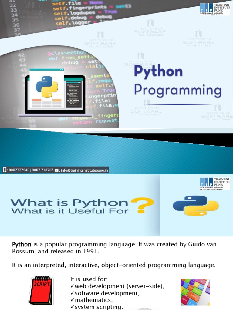 Python PDF Best Python Training Programming | PDF | Python (Programming ...