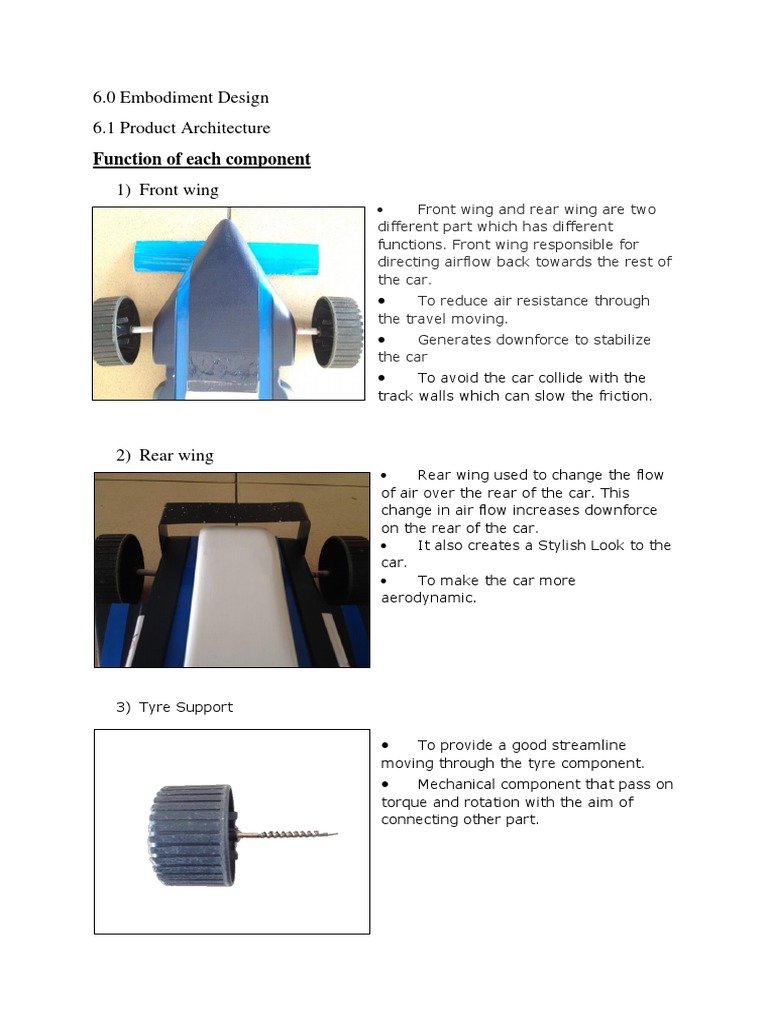 Function of Each Component: 6.0 Embodiment Design 6.1 Product ...