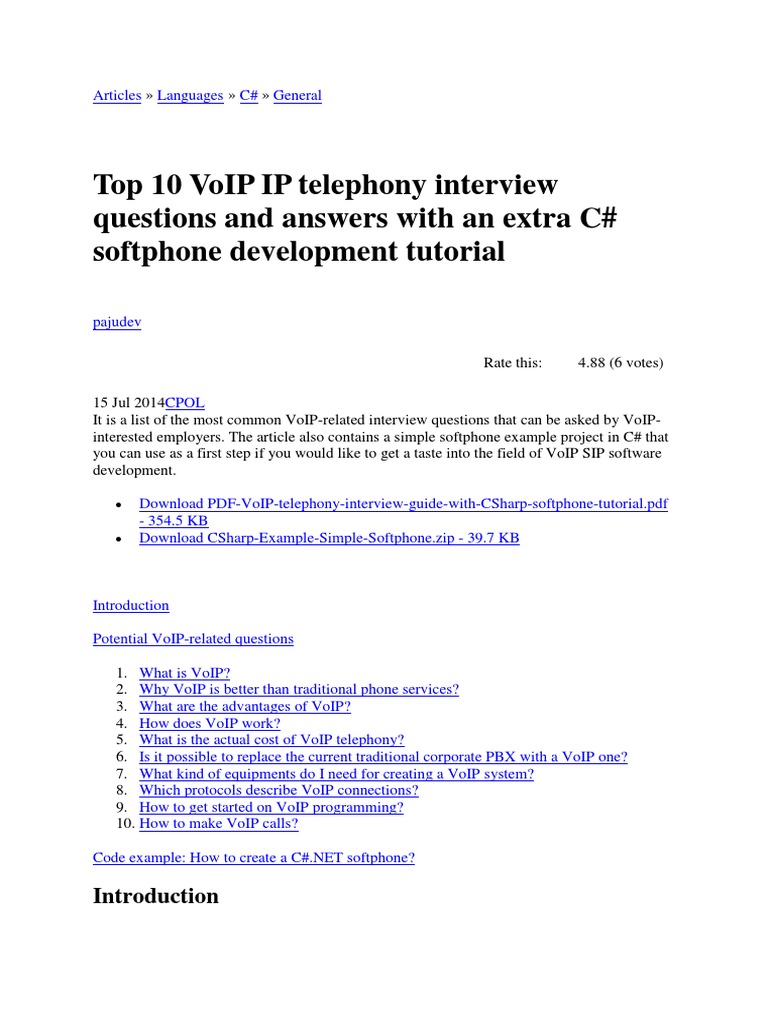 Top 10 Voip Ip Telephony Interview Questions and Answers With An Extra ...