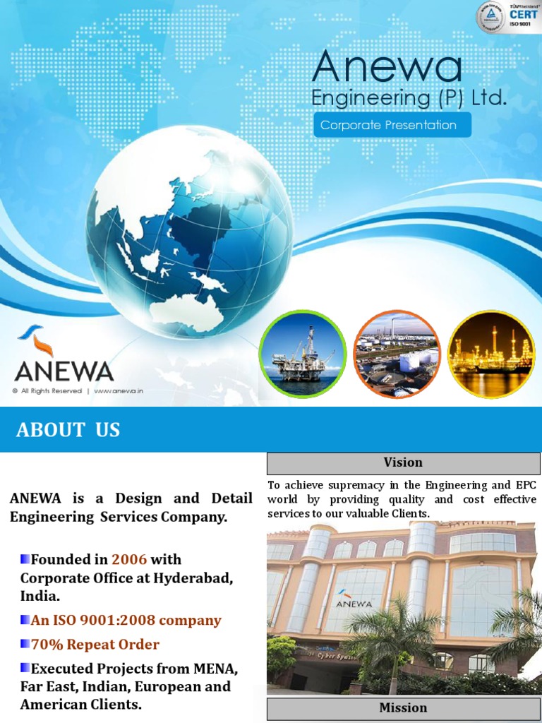 Anewa Corporate Presentation | PDF | Oil Refinery | Hard Disk Drive