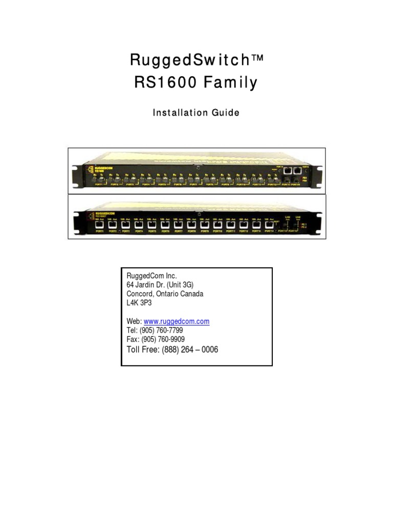 RS1600 Installation Guide | PDF | Power Supply | Optical Fiber