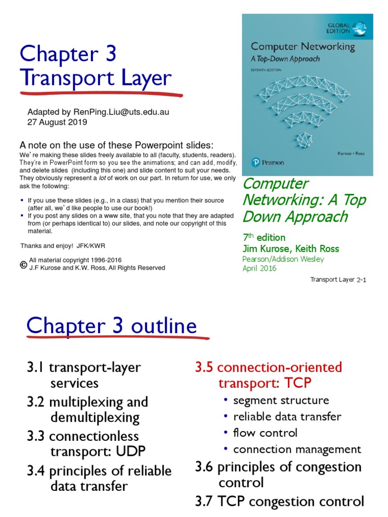 Transport Layer: Computer Networking: A Top Down Approach | PDF ...