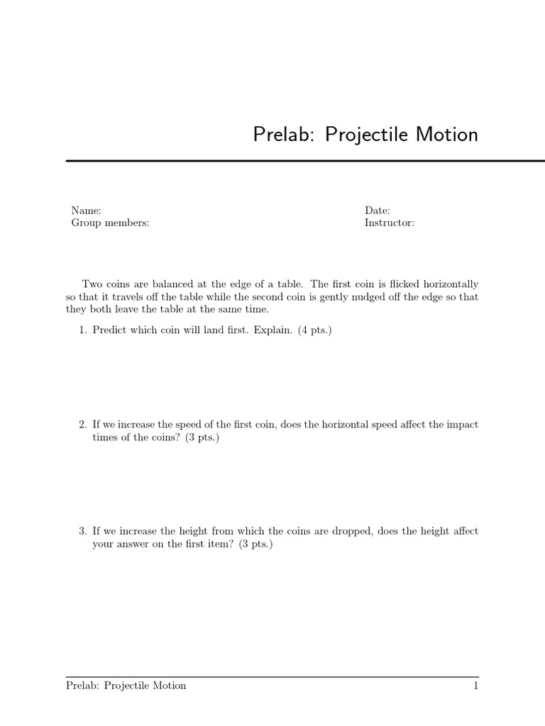 Projectile Motion | PDF | Projectiles | Trajectory