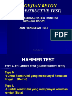 Pengujian Kuat Tekan Beton dengan Hammer Test | PDF